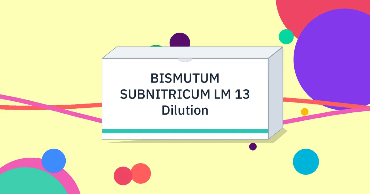 Symbolbild: Packung mit der Aufschrift BISMUTUM SUBNITRICUM LM 13 Dilution (PZN 13388649) – Verfügbarkeit und Bezug in Apotheken in Frankfurt am Main