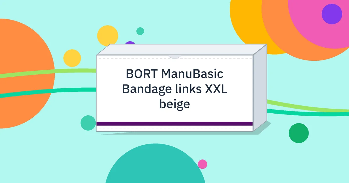 Symbolbild: Packung mit der Aufschrift BORT ManuBasic Bandage links XXL beige (PZN 18269961) – Verfügbarkeit und Bezug in Apotheken in Frankfurt am Main