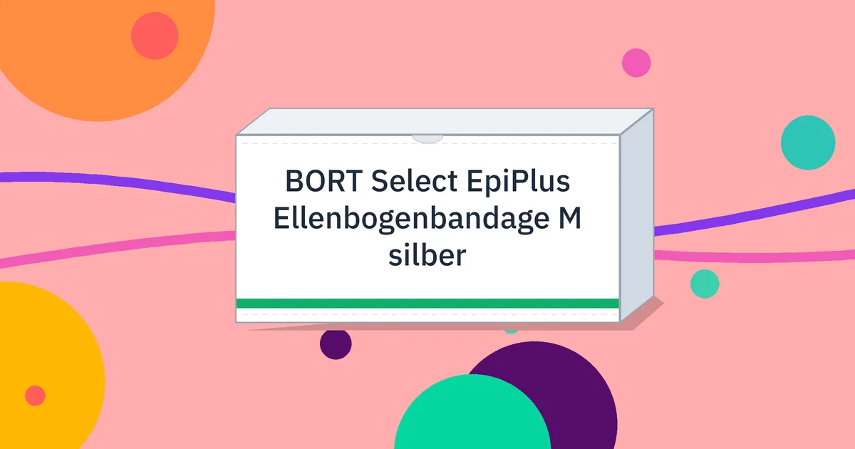 Symbolbild: Packung mit der Aufschrift BORT Select EpiPlus Ellenbogenbandage M silber (PZN 04737878) – Verfügbarkeit und Bezug in Apotheken in Frankfurt am Main