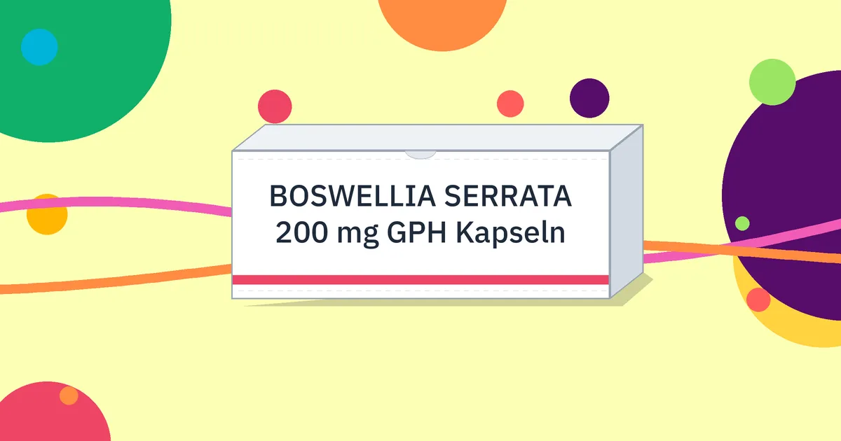 Symbolbild: Packung mit der Aufschrift BOSWELLIA SERRATA 200 mg GPH Kapseln (PZN 09528530) – Verfügbarkeit und Bezug in Apotheken in Frankfurt am Main