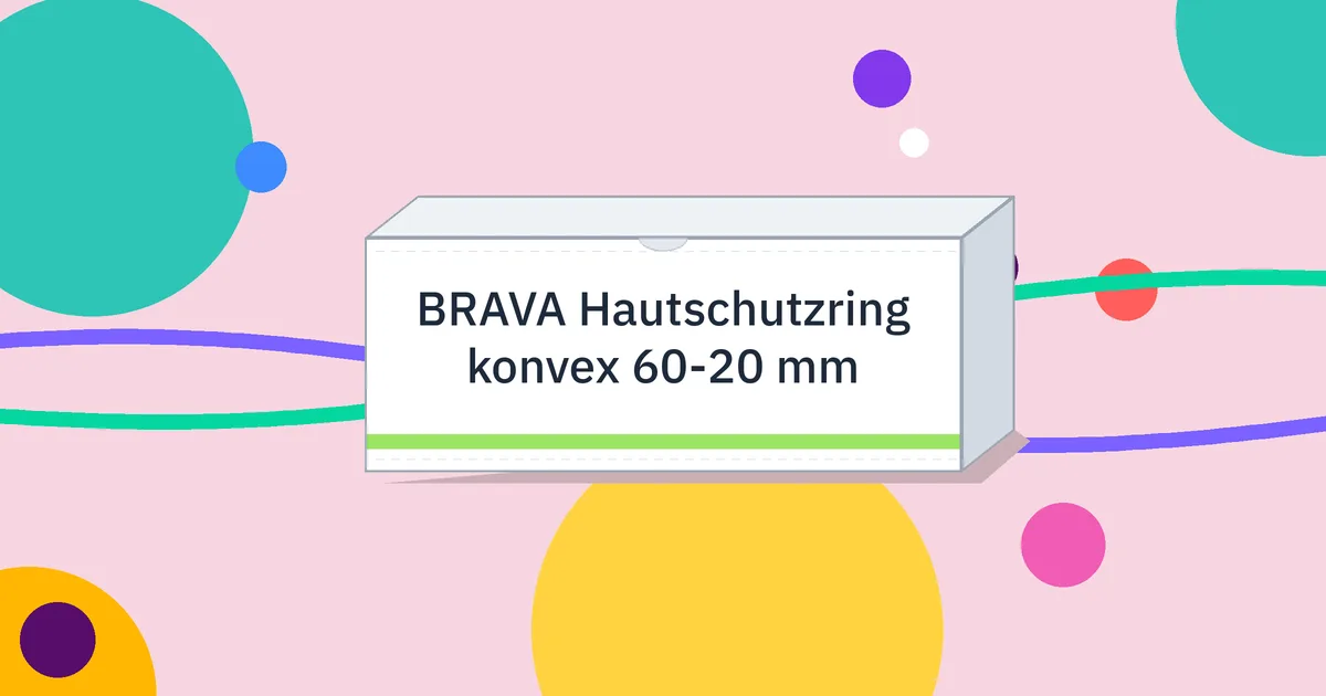 Symbolbild: Packung mit der Aufschrift BRAVA Hautschutzring konvex 60-20 mm (PZN 17399549) – Verfügbarkeit und Bezug in Apotheken in Frankfurt am Main
