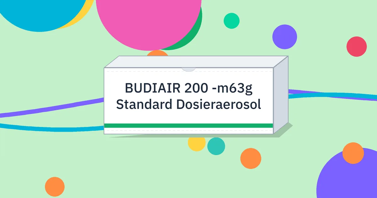Symbolbild: Packung mit der Aufschrift BUDIAIR 200 -m63g Standard Dosieraerosol (PZN 12573304) – Verfügbarkeit und Bezug in Apotheken in Frankfurt am Main