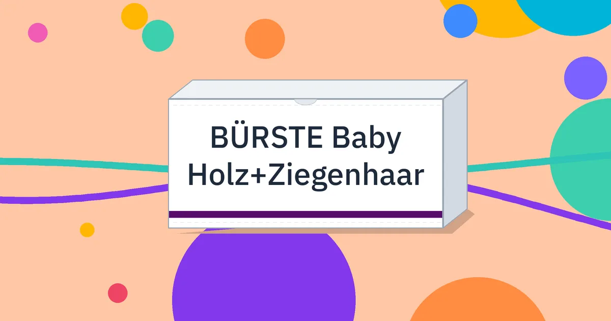 Symbolbild: Packung mit der Aufschrift BÜRSTE Baby Holz+Ziegenhaar (PZN 04171023) – Verfügbarkeit und Bezug in Apotheken in Frankfurt am Main