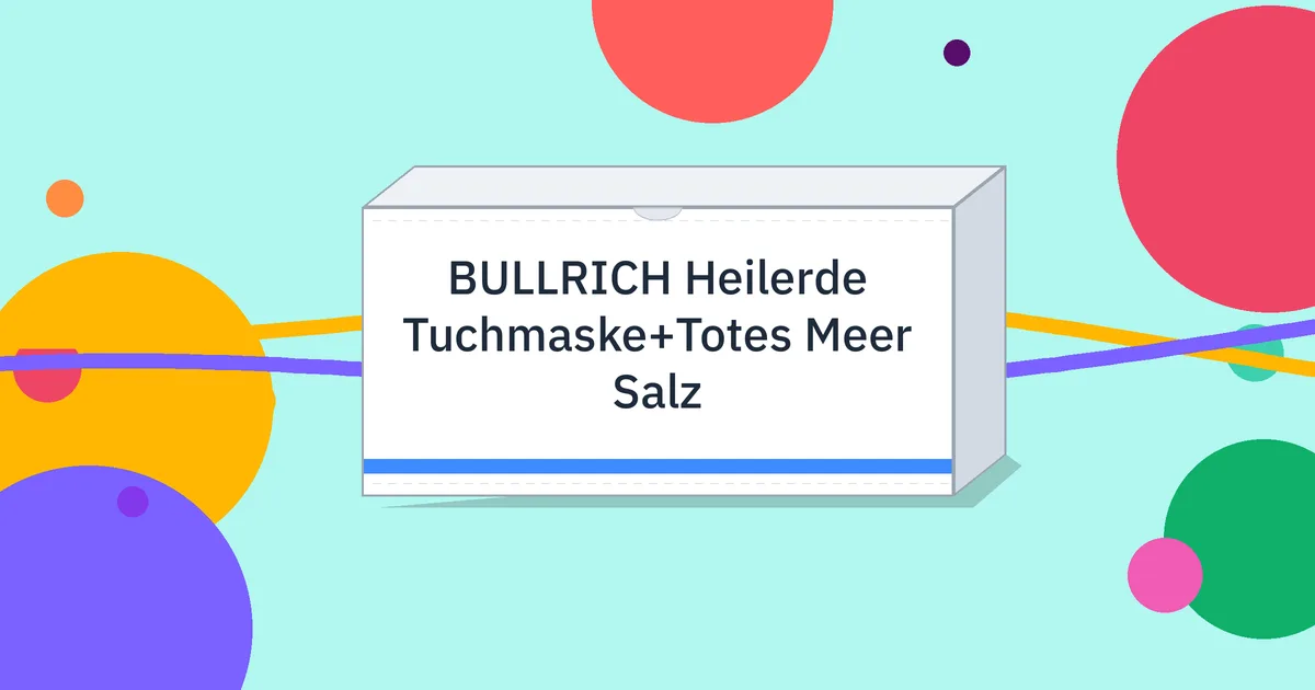 Symbolbild: Packung mit der Aufschrift BULLRICH Heilerde Tuchmaske+Totes Meer Salz (PZN 16857122) – Verfügbarkeit und Bezug in Apotheken in Frankfurt am Main