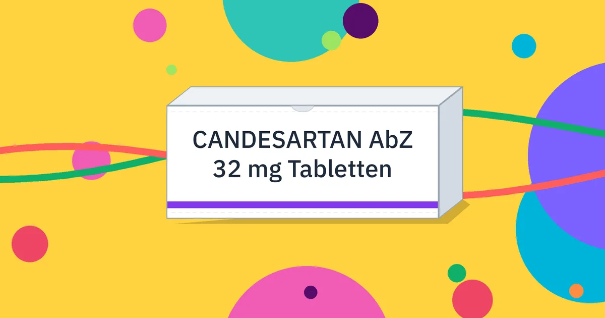 Symbolbild: Packung mit der Aufschrift CANDESARTAN AbZ 32 mg Tabletten (PZN 09075011) – Verfügbarkeit und Bezug in Apotheken in Frankfurt am Main