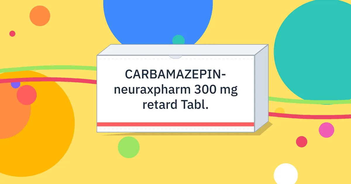 Symbolbild: Packung mit der Aufschrift CARBAMAZEPIN-neuraxpharm 300 mg retard Tabl. (PZN 08782284) – Verfügbarkeit und Bezug in Apotheken in Frankfurt am Main