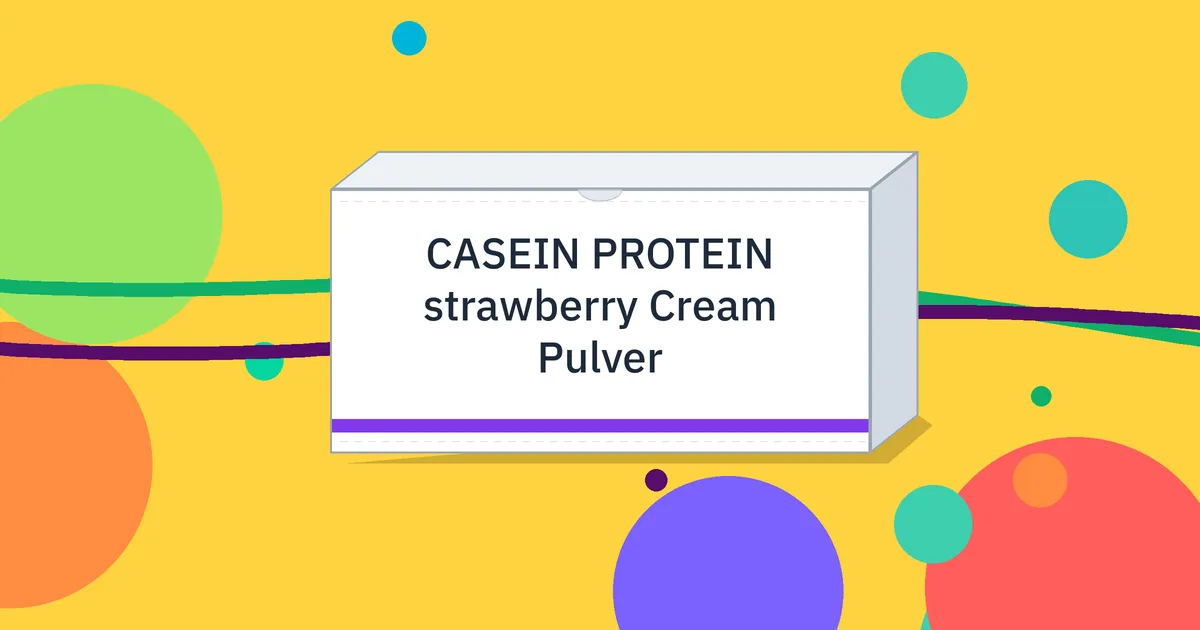 Symbolbild: Packung mit der Aufschrift CASEIN PROTEIN strawberry Cream Pulver (PZN 04123053) – Verfügbarkeit und Bezug in Apotheken in Frankfurt am Main
