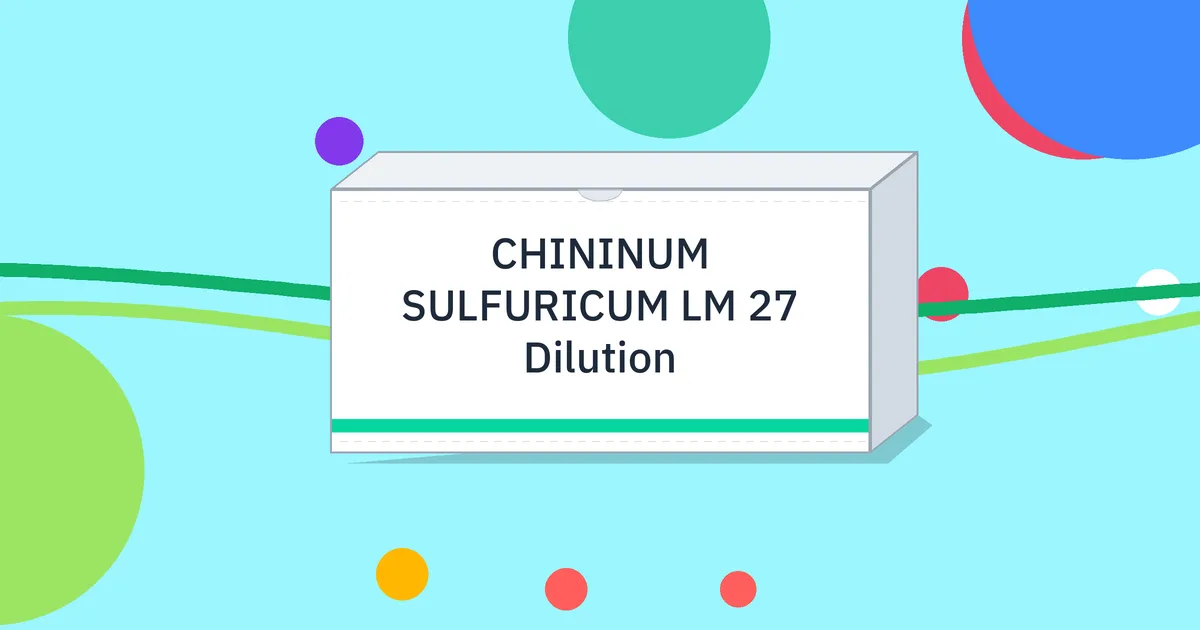 Symbolbild: Packung mit der Aufschrift CHININUM SULFURICUM LM 27 Dilution (PZN 12816178) – Verfügbarkeit und Bezug in Apotheken in Frankfurt am Main