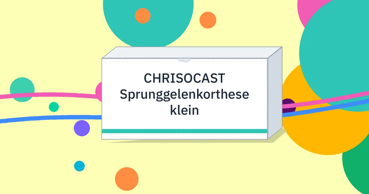 Symbolbild: Packung mit der Aufschrift CHRISOCAST Sprunggelenkorthese klein (PZN 02641453) – Verfügbarkeit und Bezug in Apotheken in Frankfurt am Main