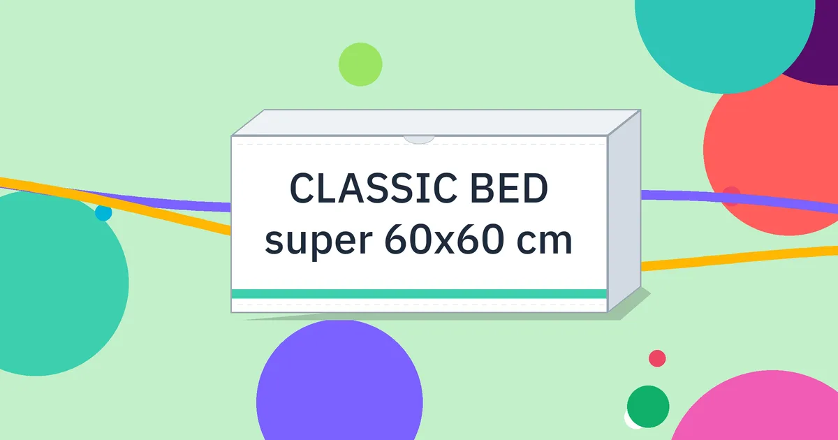 Symbolbild: Packung mit der Aufschrift CLASSIC BED super 60x60 cm (PZN 08835075) – Verfügbarkeit und Bezug in Apotheken in Frankfurt am Main