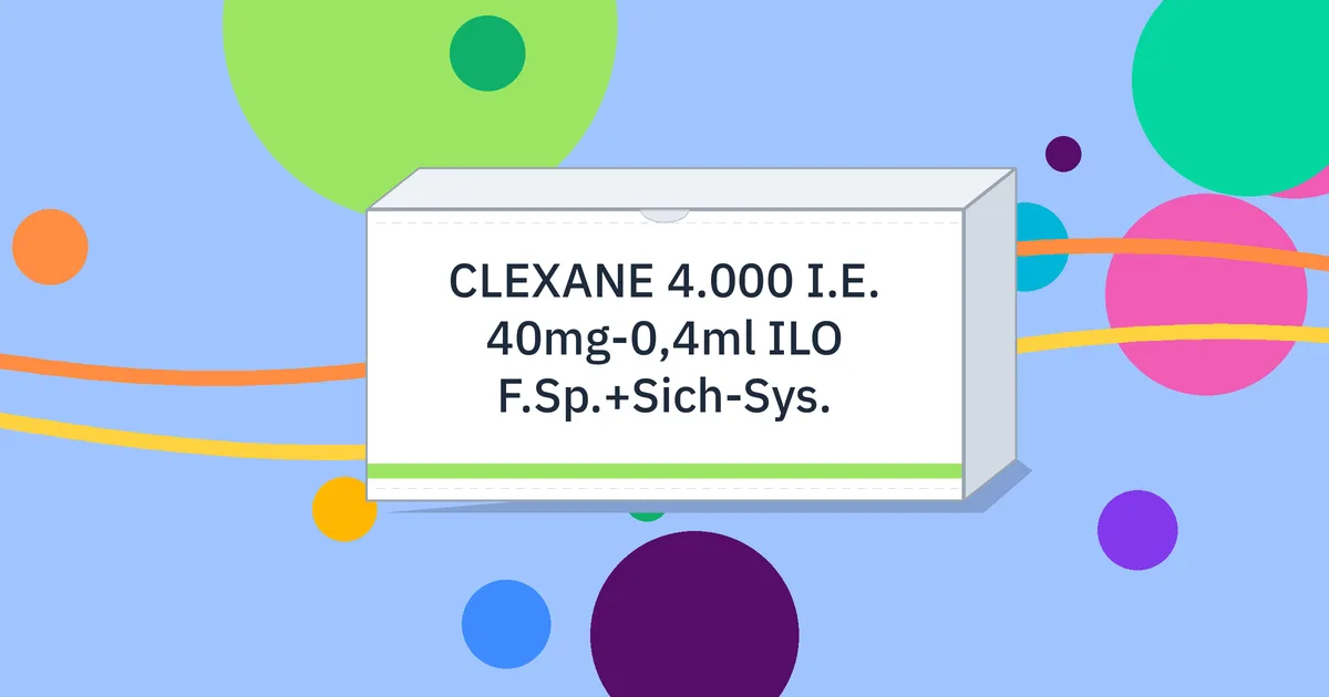 Symbolbild: Packung mit der Aufschrift CLEXANE 4.000 I.E. 40mg-0,4ml ILO F.Sp.+Sich-Sys. (PZN 12584265) – Verfügbarkeit und Bezug in Apotheken in Frankfurt am Main