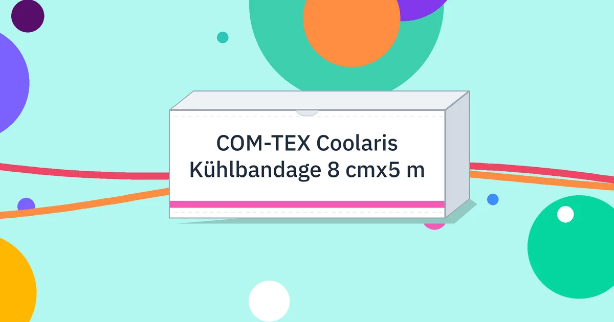 Symbolbild: Packung mit der Aufschrift COM-TEX Coolaris Kühlbandage 8 cmx5 m (PZN 04939719) – Verfügbarkeit und Bezug in Apotheken in Frankfurt am Main