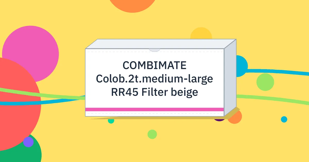 Symbolbild: Packung mit der Aufschrift COMBIMATE Colob.2t.medium-large RR45 Filter beige (PZN 01357112) – Verfügbarkeit und Bezug in Apotheken in Frankfurt am Main