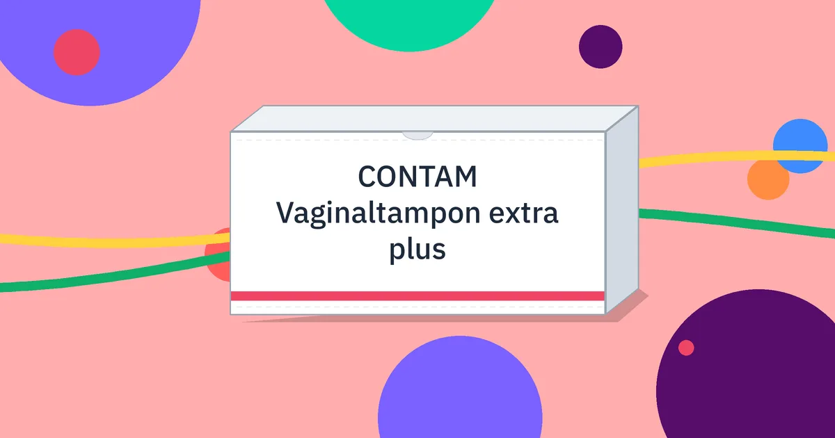 Symbolbild: Packung mit der Aufschrift CONTAM Vaginaltampon extra plus (PZN 02518617) – Verfügbarkeit und Bezug in Apotheken in Frankfurt am Main