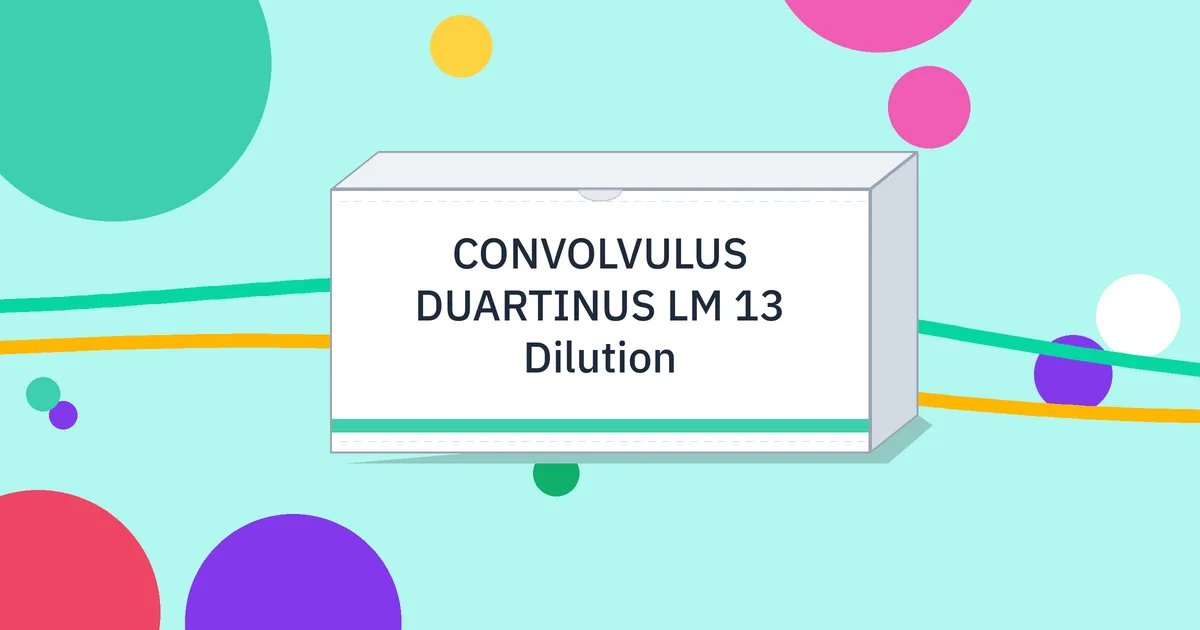 Symbolbild: Packung mit der Aufschrift CONVOLVULUS DUARTINUS LM 13 Dilution (PZN 13450638) – Verfügbarkeit und Bezug in Apotheken in Frankfurt am Main