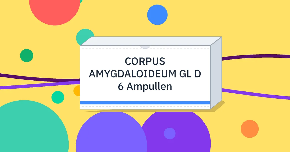 Symbolbild: Packung mit der Aufschrift CORPUS AMYGDALOIDEUM GL D 6 Ampullen (PZN 02915152) – Verfügbarkeit und Bezug in Apotheken in Frankfurt am Main
