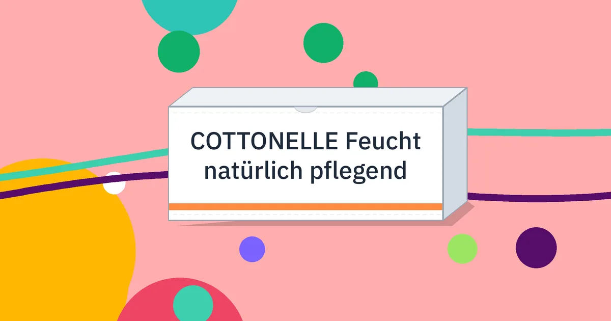 Symbolbild: Packung mit der Aufschrift COTTONELLE Feucht natürlich pflegend (PZN 16882427) – Verfügbarkeit und Bezug in Apotheken in Frankfurt am Main