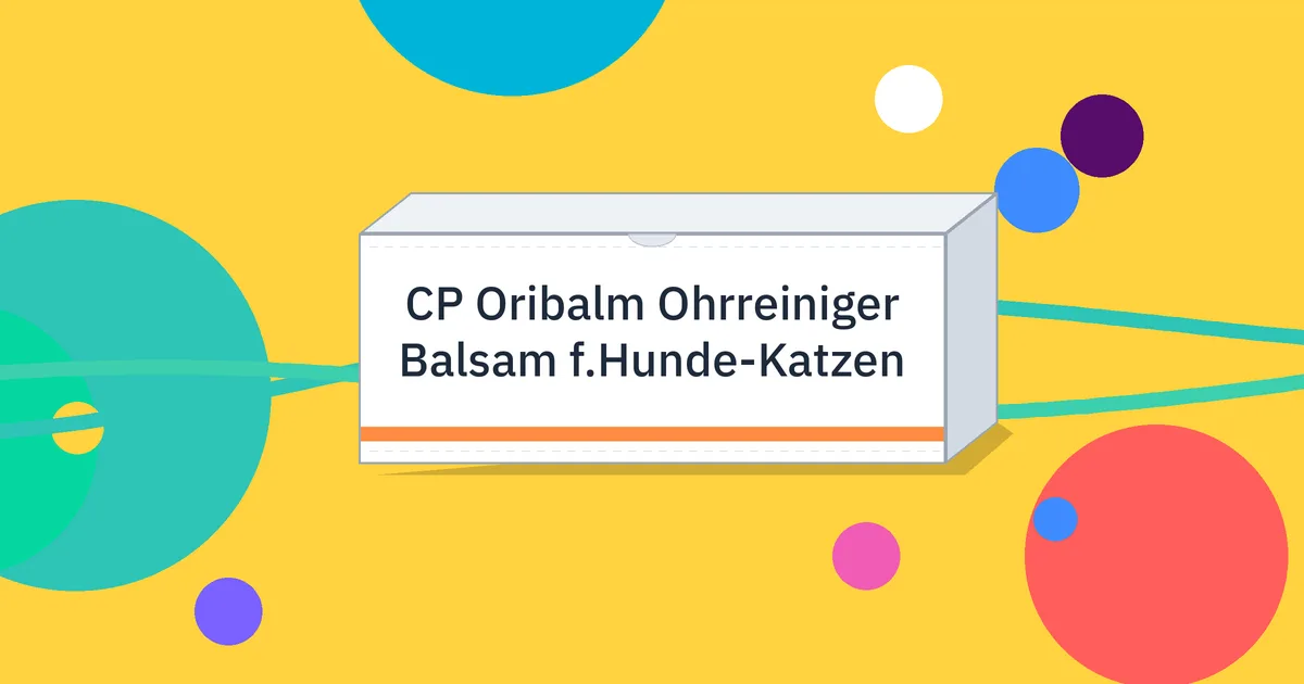 Symbolbild: Packung mit der Aufschrift CP Oribalm Ohrreiniger Balsam f.Hunde-Katzen (PZN 18132245) – Verfügbarkeit und Bezug in Apotheken in Frankfurt am Main
