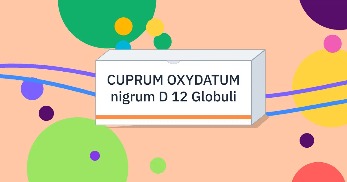 Symbolbild: Packung mit der Aufschrift CUPRUM OXYDATUM nigrum D 12 Globuli (PZN 16690461) – Verfügbarkeit und Bezug in Apotheken in Frankfurt am Main