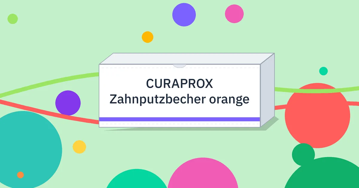 Symbolbild: Packung mit der Aufschrift CURAPROX Zahnputzbecher orange (PZN 18190248) – Verfügbarkeit und Bezug in Apotheken in Frankfurt am Main