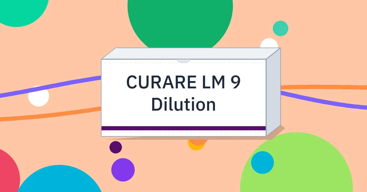 Symbolbild: Packung mit der Aufschrift CURARE LM 9 Dilution (PZN 12839481) – Verfügbarkeit und Bezug in Apotheken in Frankfurt am Main