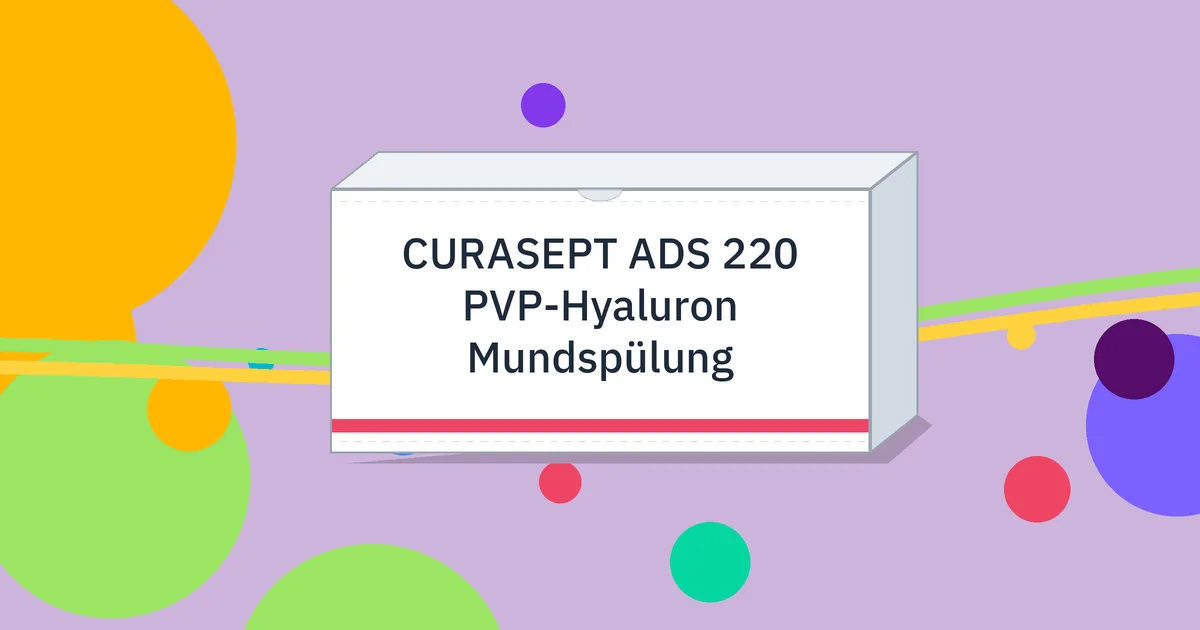 Symbolbild: Packung mit der Aufschrift CURASEPT ADS 220 PVP-Hyaluron Mundspülung (PZN 10287416) – Verfügbarkeit und Bezug in Apotheken in Frankfurt am Main