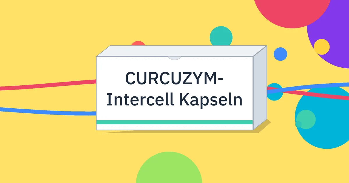 Symbolbild: Packung mit der Aufschrift CURCUZYM-Intercell Kapseln (PZN 12418383) – Verfügbarkeit und Bezug in Apotheken in Frankfurt am Main