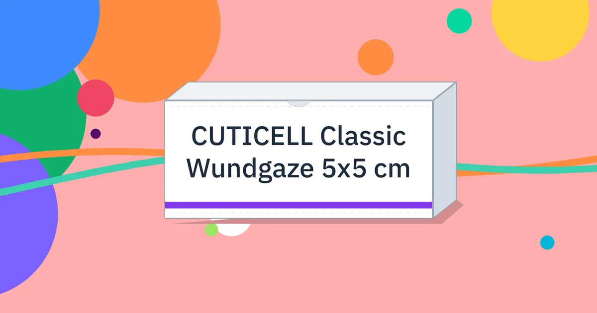 Symbolbild: Packung mit der Aufschrift CUTICELL Classic Wundgaze 5x5 cm (PZN 12776668) – Verfügbarkeit und Bezug in Apotheken in Frankfurt am Main
