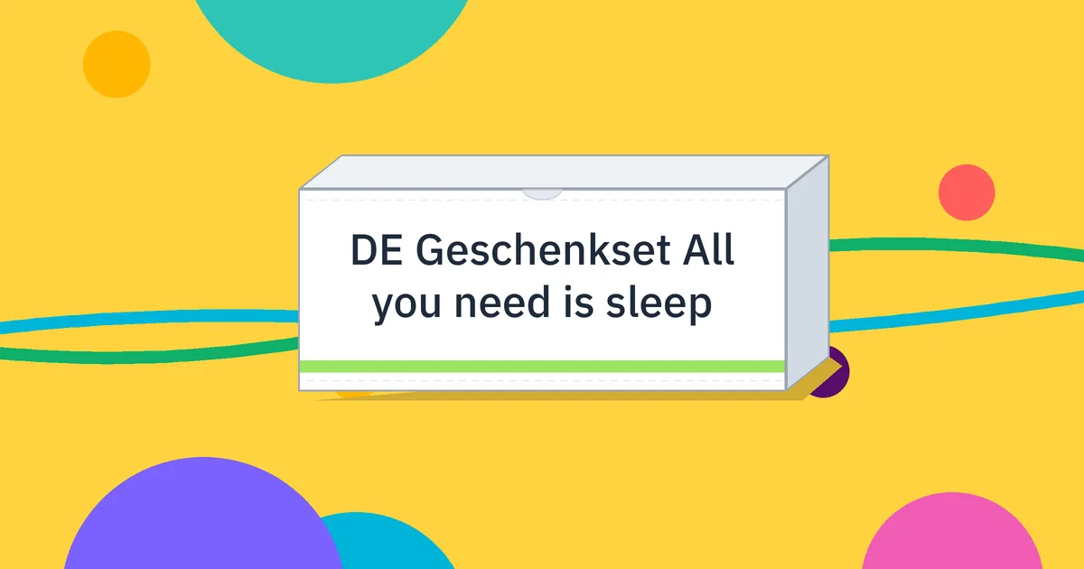 Symbolbild: Packung mit der Aufschrift DE Geschenkset All you need is sleep (PZN 18721846) – Verfügbarkeit und Bezug in Apotheken in Frankfurt am Main