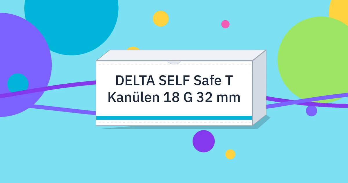 Symbolbild: Packung mit der Aufschrift DELTA SELF Safe T Kanülen 18 G 32 mm (PZN 07766366) – Verfügbarkeit und Bezug in Apotheken in Frankfurt am Main