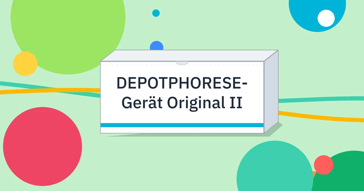 Symbolbild: Packung mit der Aufschrift DEPOTPHORESE-Gerät Original II (PZN 17519226) – Verfügbarkeit und Bezug in Apotheken in Frankfurt am Main