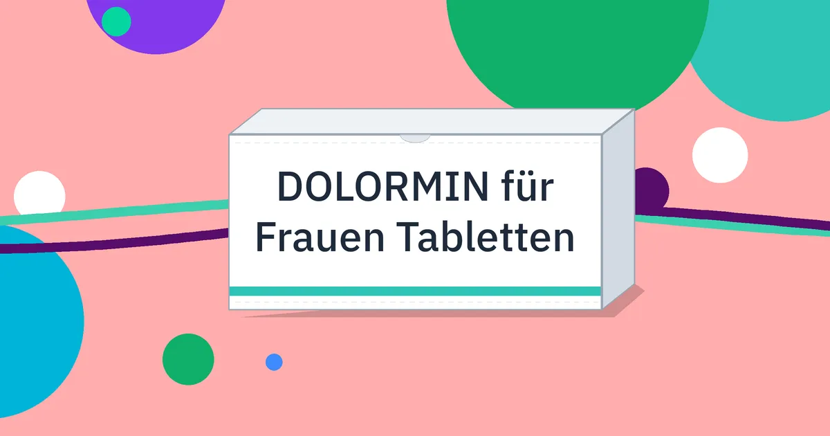 Symbolbild: Packung mit der Aufschrift DOLORMIN für Frauen Tabletten (PZN 02434091) – Verfügbarkeit und Bezug in Apotheken in Frankfurt am Main
