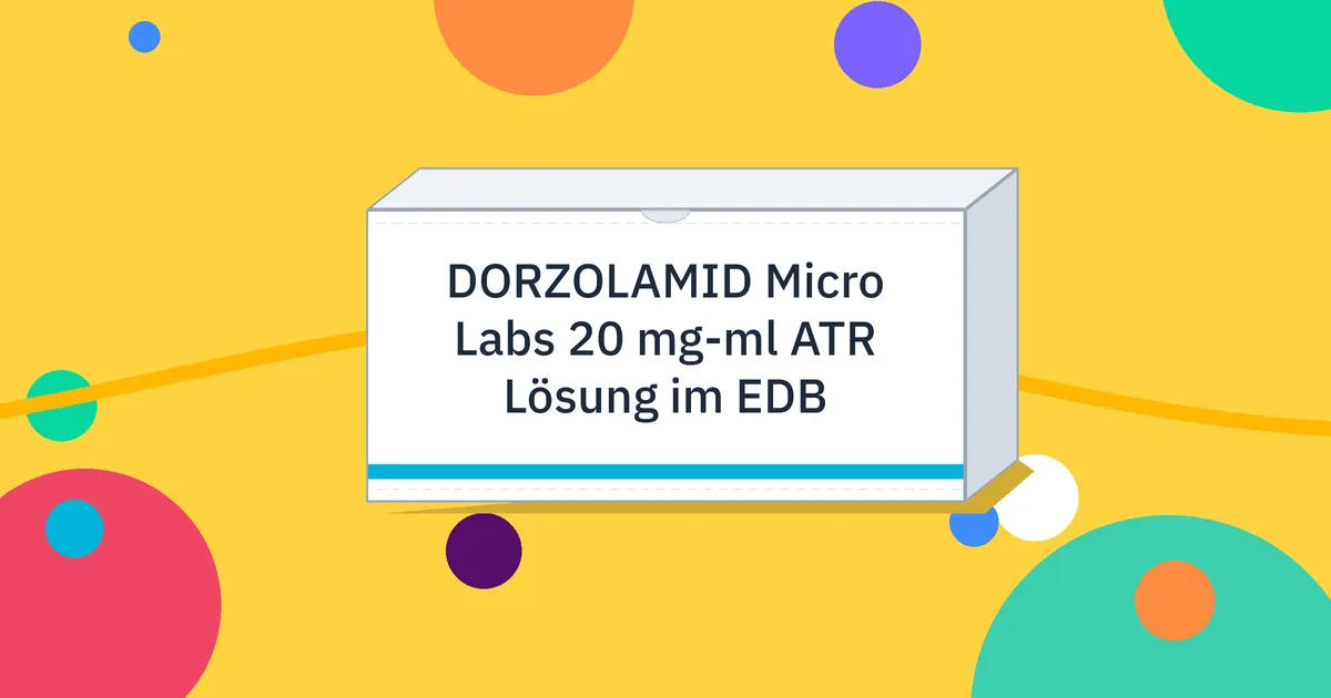 Symbolbild: Packung mit der Aufschrift DORZOLAMID Micro Labs 20 mg-ml ATR Lösung im EDB (PZN 17263867) – Verfügbarkeit und Bezug in Apotheken in Frankfurt am Main