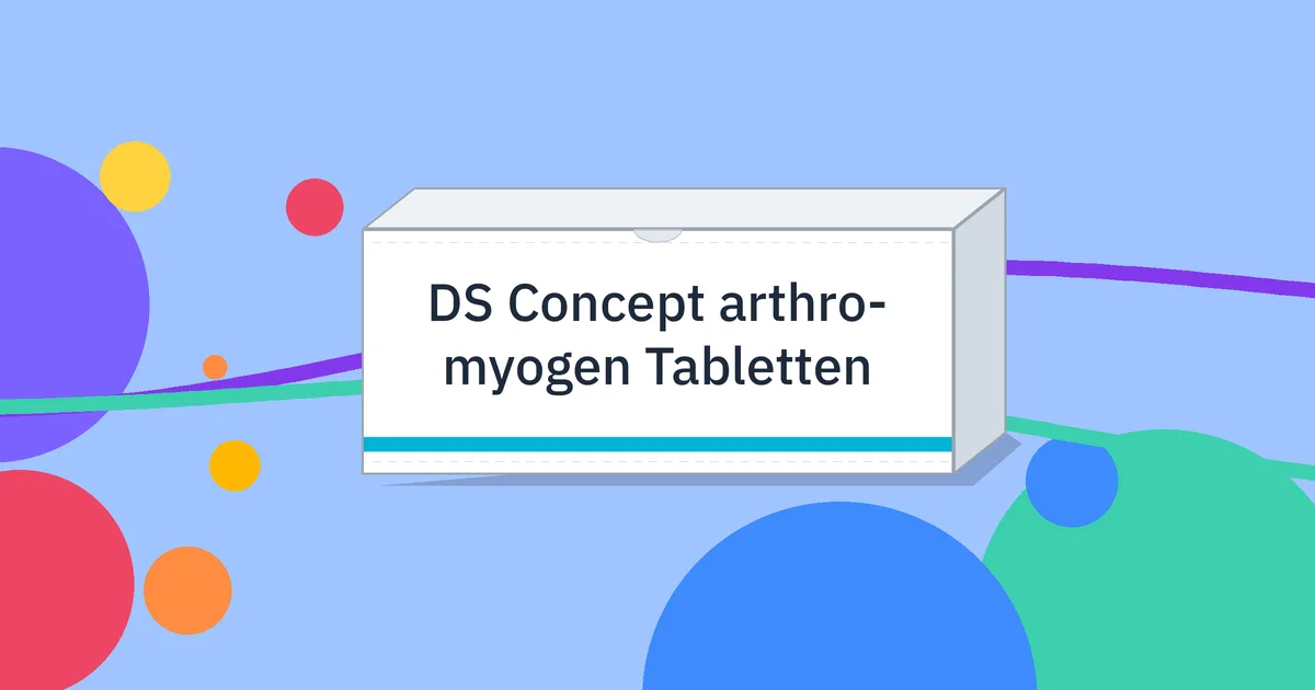 Symbolbild: Packung mit der Aufschrift DS Concept arthro-myogen Tabletten (PZN 04009558) – Verfügbarkeit und Bezug in Apotheken in Frankfurt am Main