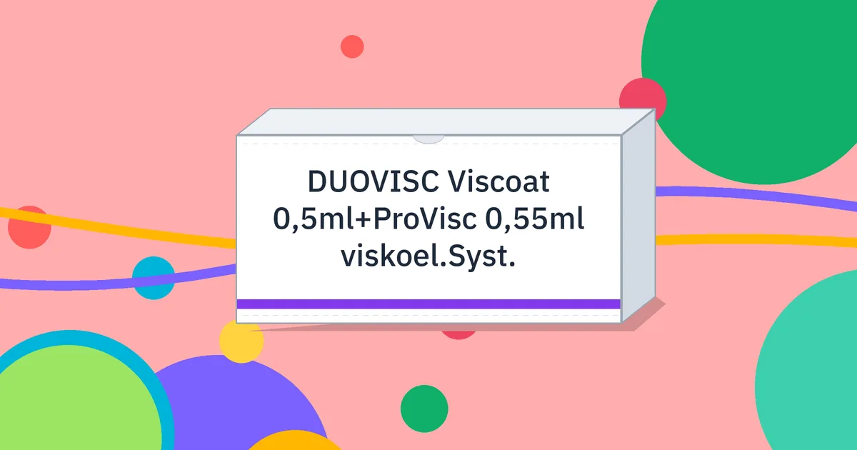 Symbolbild: Packung mit der Aufschrift DUOVISC Viscoat 0,5ml+ProVisc 0,55ml viskoel.Syst. (PZN 01473628) – Verfügbarkeit und Bezug in Apotheken in Frankfurt am Main