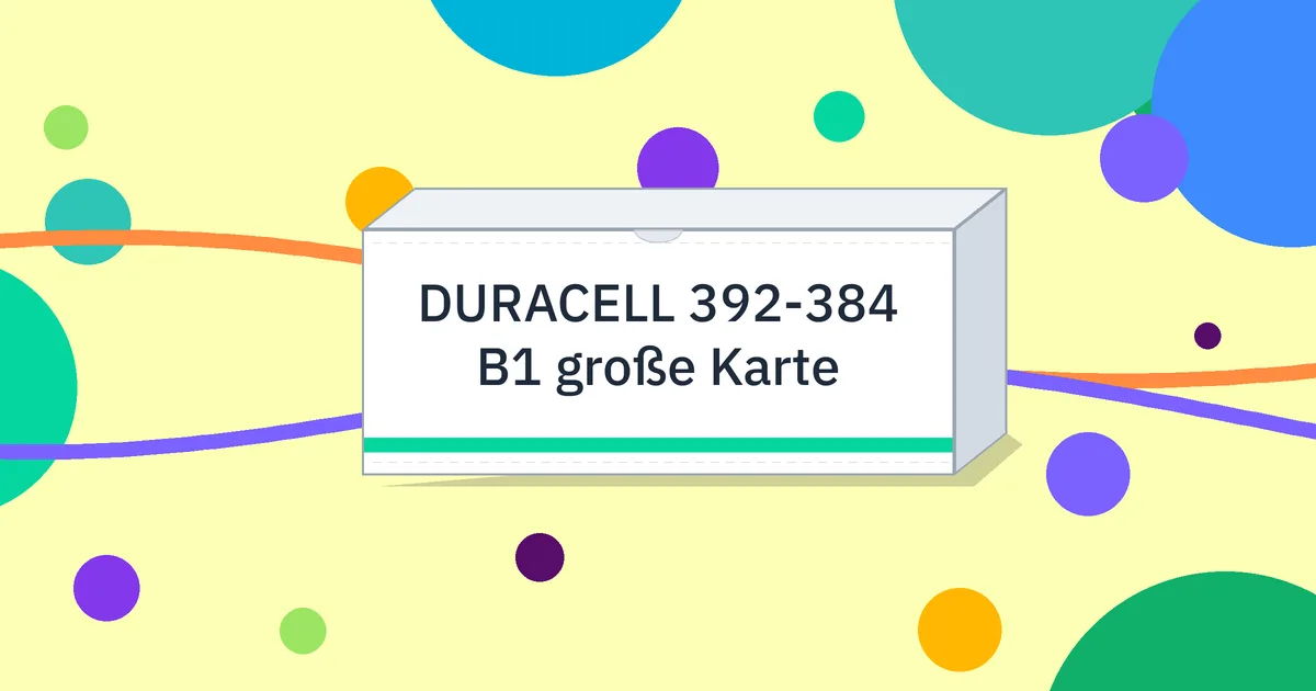 Symbolbild: Packung mit der Aufschrift DURACELL 392-384 B1 große Karte (PZN 10256746) – Verfügbarkeit und Bezug in Apotheken in Frankfurt am Main