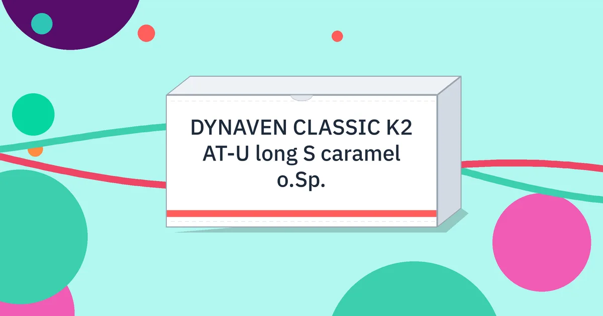 Symbolbild: Packung mit der Aufschrift DYNAVEN CLASSIC K2 AT-U long S caramel o.Sp. (PZN 18419596) – Verfügbarkeit und Bezug in Apotheken in Frankfurt am Main