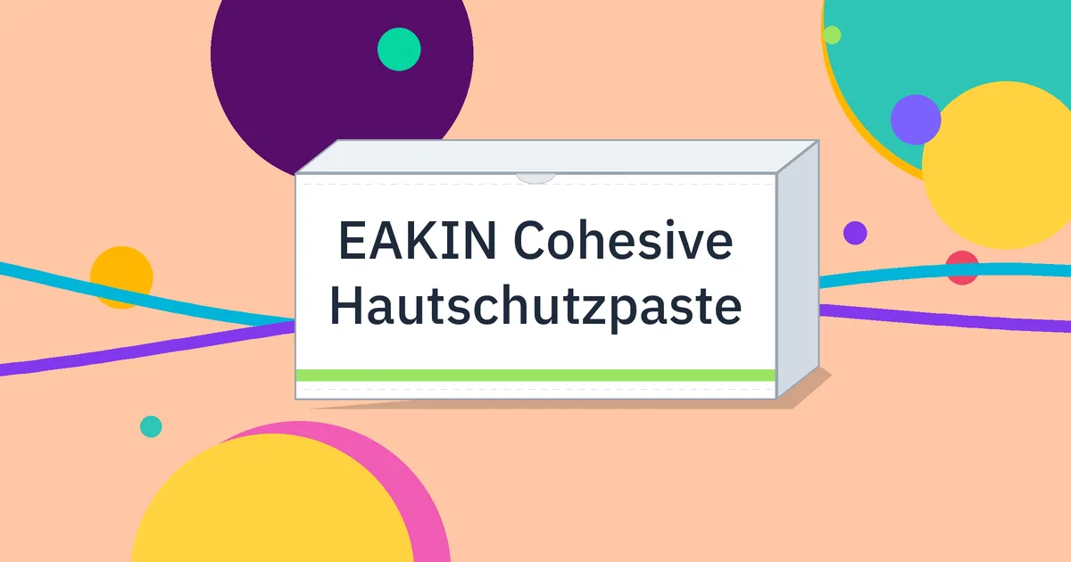 Symbolbild: Packung mit der Aufschrift EAKIN Cohesive Hautschutzpaste (PZN 05493131) – Verfügbarkeit und Bezug in Apotheken in Frankfurt am Main