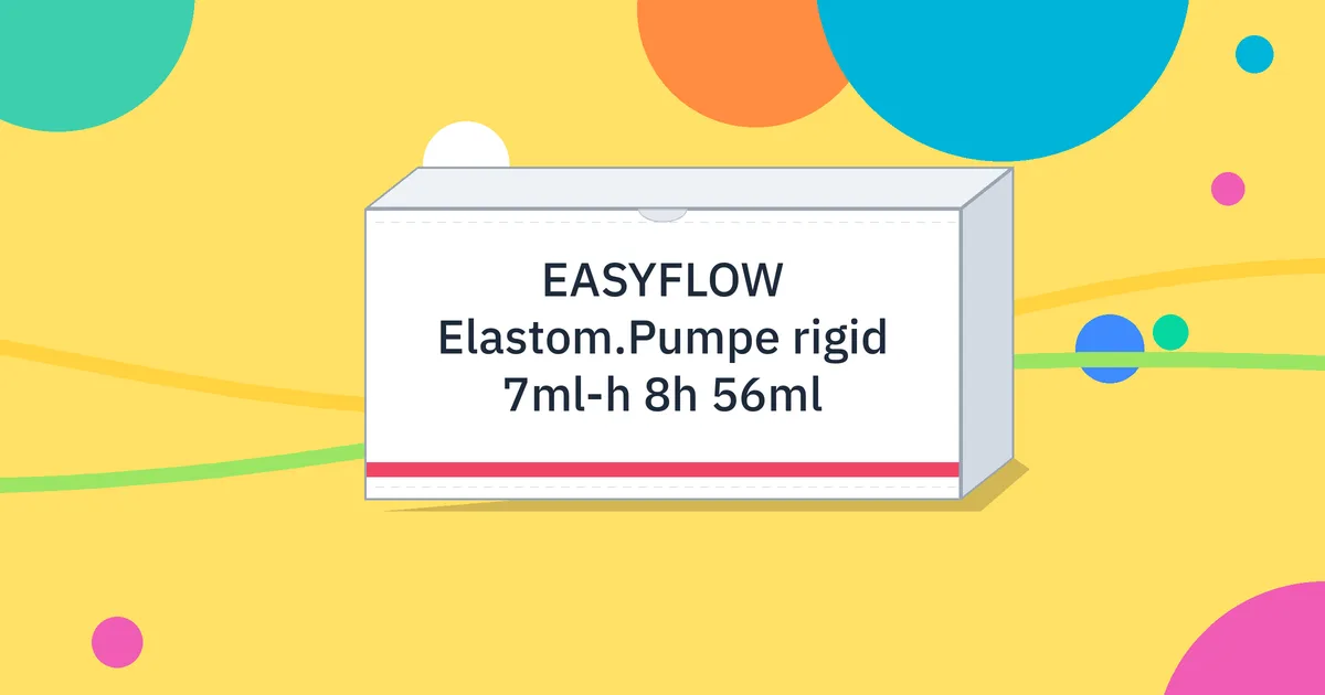 Symbolbild: Packung mit der Aufschrift EASYFLOW Elastom.Pumpe rigid 7ml-h 8h 56ml (PZN 19262547) – Verfügbarkeit und Bezug in Apotheken in Frankfurt am Main
