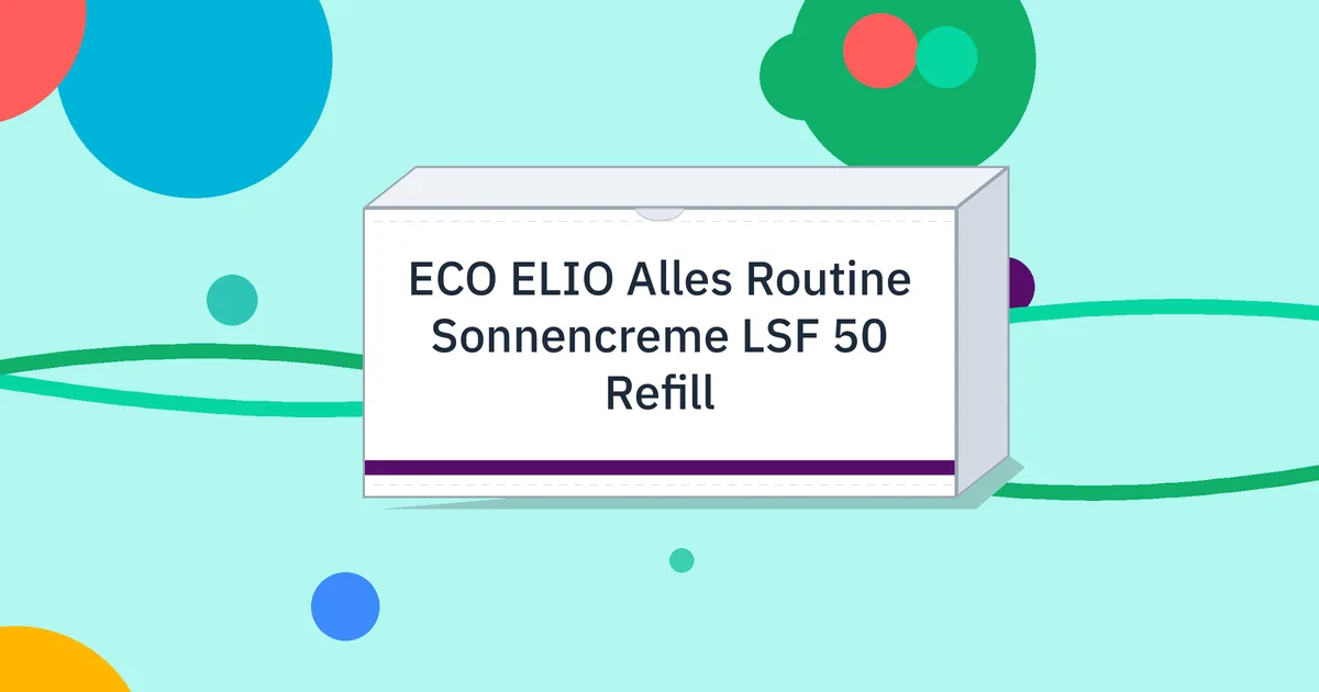 Symbolbild: Packung mit der Aufschrift ECO ELIO Alles Routine Sonnencreme LSF 50 Refill (PZN 19724628) – Verfügbarkeit und Bezug in Apotheken in Frankfurt am Main