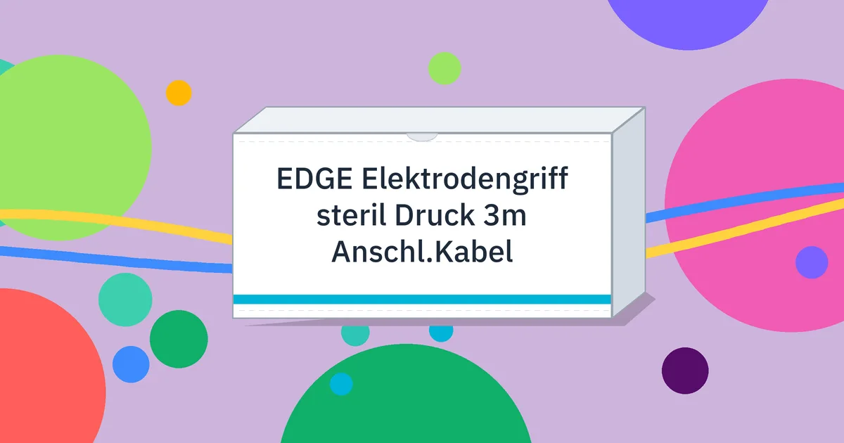 Symbolbild: Packung mit der Aufschrift EDGE Elektrodengriff steril Druck 3m Anschl.Kabel (PZN 16051057) – Verfügbarkeit und Bezug in Apotheken in Frankfurt am Main