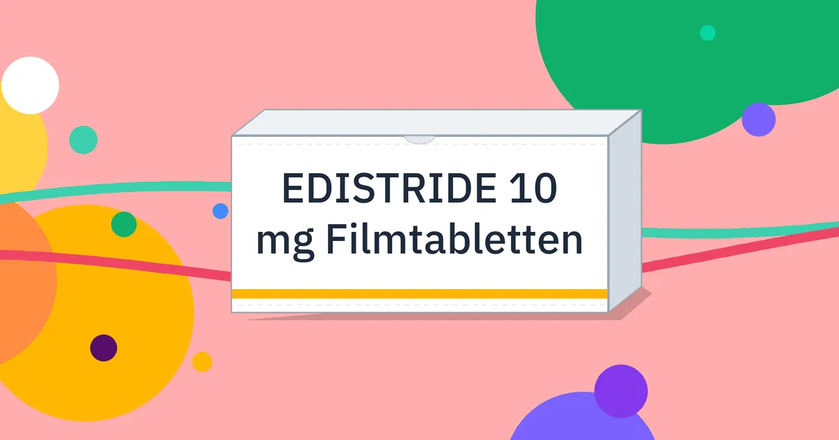 Symbolbild: Packung mit der Aufschrift EDISTRIDE 10 mg Filmtabletten (PZN 20312859) – Verfügbarkeit und Bezug in Apotheken in Frankfurt am Main