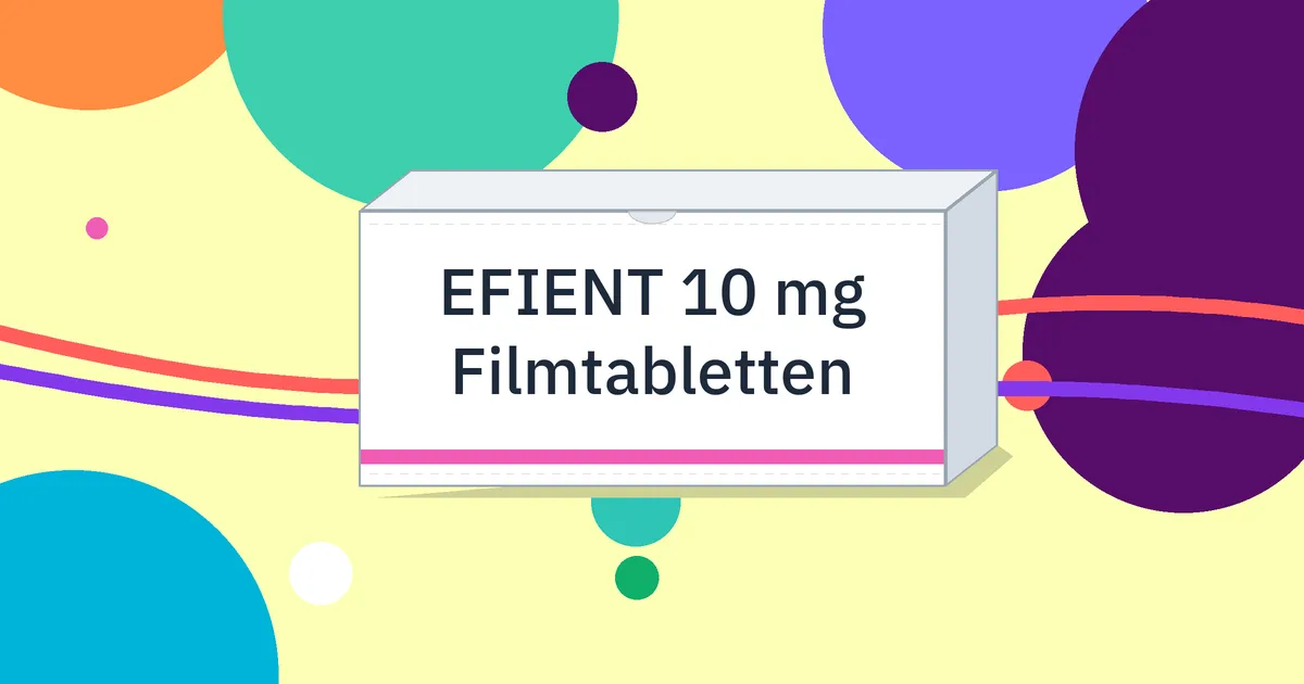 Symbolbild: Packung mit der Aufschrift EFIENT 10 mg Filmtabletten (PZN 16768619) – Verfügbarkeit und Bezug in Apotheken in Frankfurt am Main
