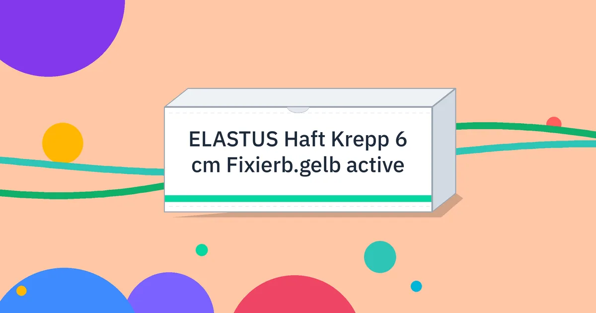 Symbolbild: Packung mit der Aufschrift ELASTUS Haft Krepp 6 cm Fixierb.gelb active (PZN 04839337) – Verfügbarkeit und Bezug in Apotheken in Frankfurt am Main
