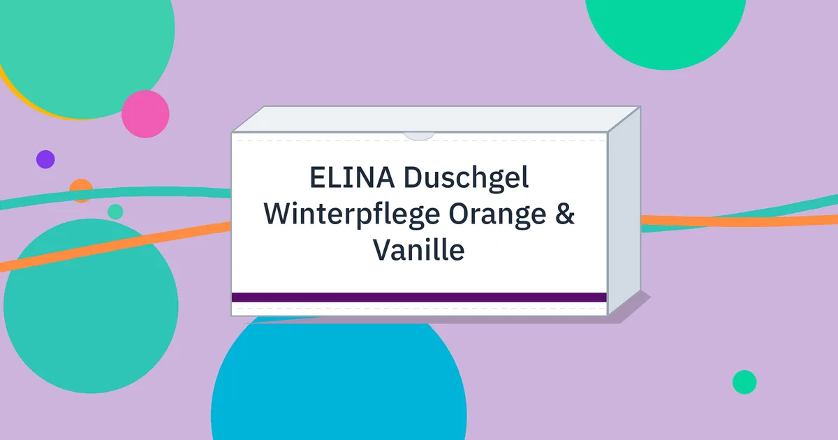 Symbolbild: Packung mit der Aufschrift ELINA Duschgel Winterpflege Orange & Vanille (PZN 14371088) – Verfügbarkeit und Bezug in Apotheken in Frankfurt am Main