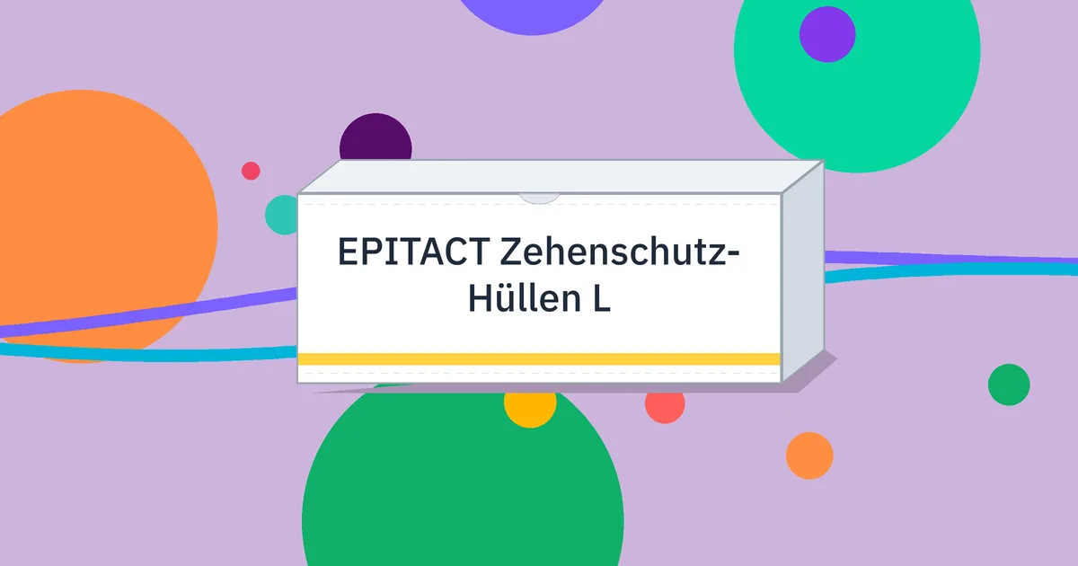 Symbolbild: Packung mit der Aufschrift EPITACT Zehenschutz-Hüllen L (PZN 14290390) – Verfügbarkeit und Bezug in Apotheken in Frankfurt am Main