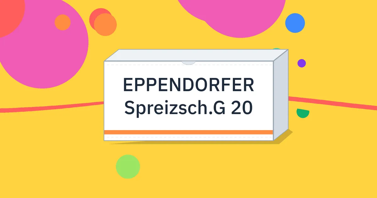 Symbolbild: Packung mit der Aufschrift EPPENDORFER Spreizsch.G 20 (PZN 03905322) – Verfügbarkeit und Bezug in Apotheken in Frankfurt am Main