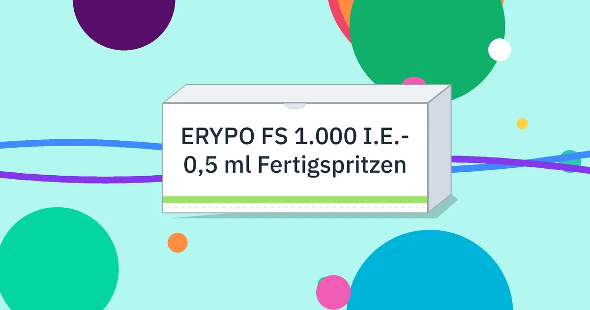 Symbolbild: Packung mit der Aufschrift ERYPO FS 1.000 I.E.-0,5 ml Fertigspritzen (PZN 06301240) – Verfügbarkeit und Bezug in Apotheken in Frankfurt am Main