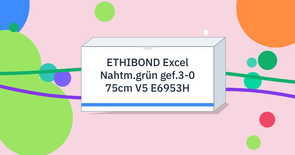 Symbolbild: Packung mit der Aufschrift ETHIBOND Excel Nahtm.grün gef.3-0 75cm V5 E6953H (PZN 16391416) – Verfügbarkeit und Bezug in Apotheken in Frankfurt am Main