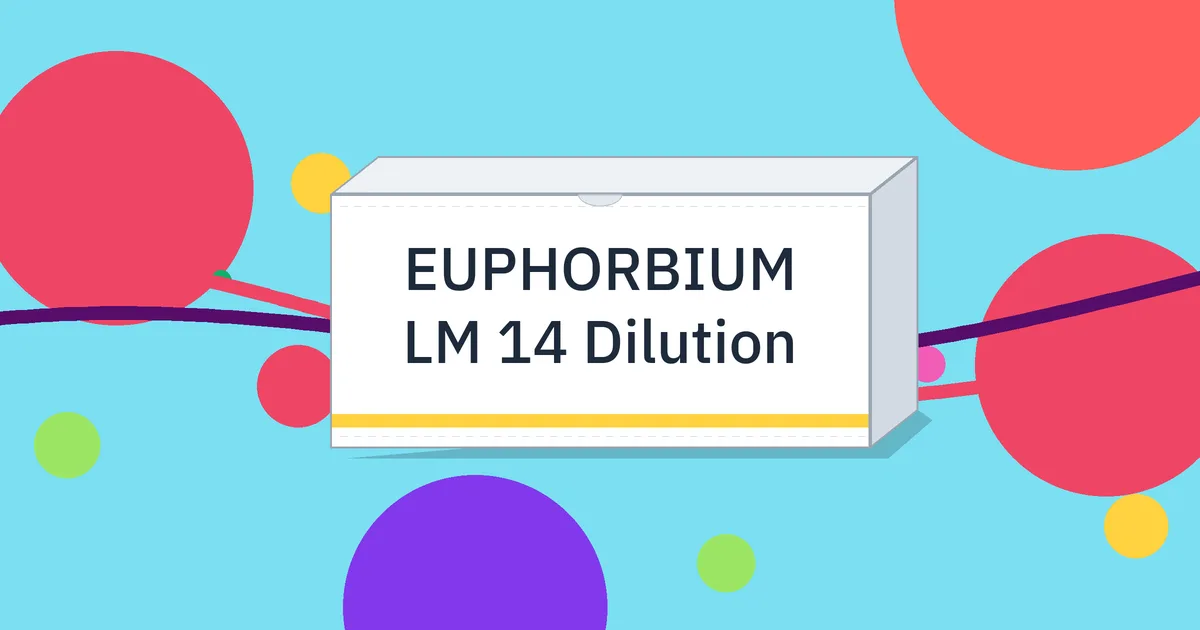 Symbolbild: Packung mit der Aufschrift EUPHORBIUM LM 14 Dilution (PZN 13483224) – Verfügbarkeit und Bezug in Apotheken in Frankfurt am Main